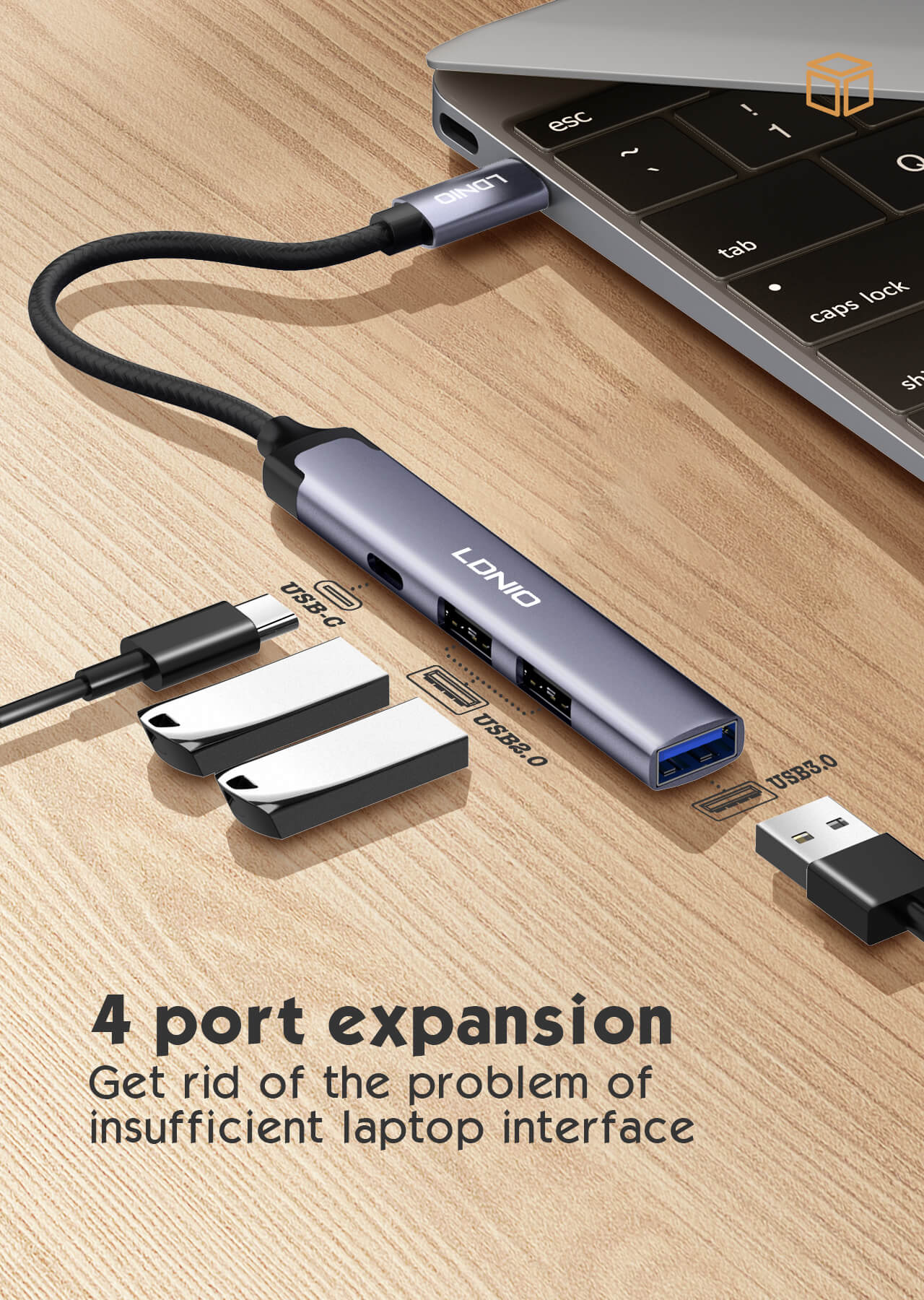 4 in 1 อแดปเตอร์ฮับ USB-C เป็น USB2.0x2+USB3.0x1+USB-C2.0x1 (DS-34C) - จำหน่าย รีวิว อุปกรณ์ ...